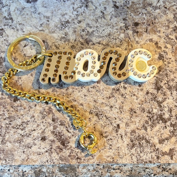 Marc Jacobs | Accessories | Marc Jacobs Gold And White Logo Keychain ...